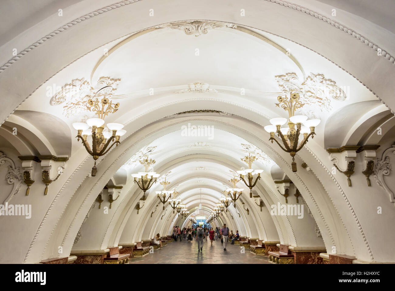 Moscow metro station Arbatskaya, Russia Stock Photo - Alamy
