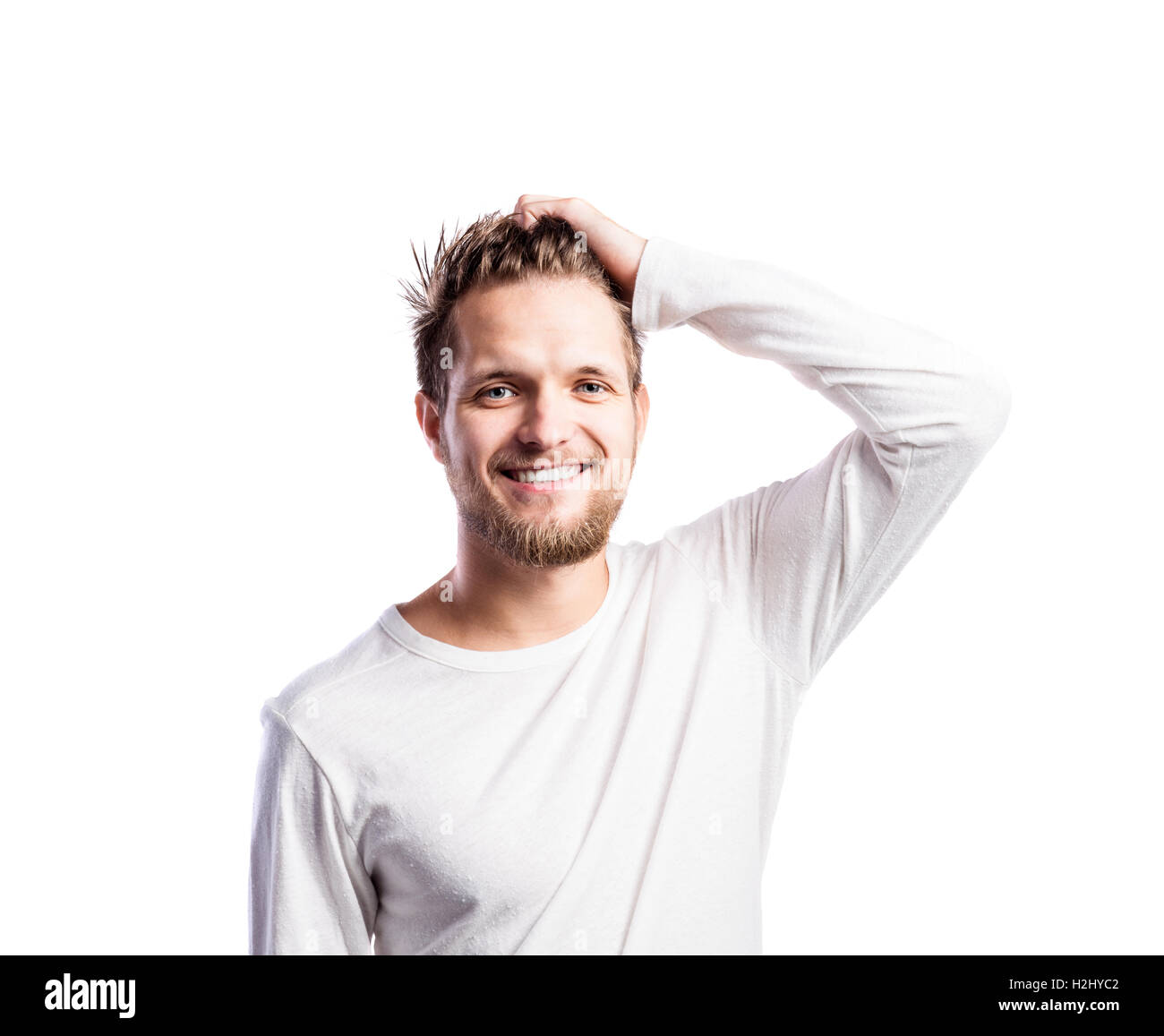 Man in long white shirt hi-res stock photography and images - Alamy
