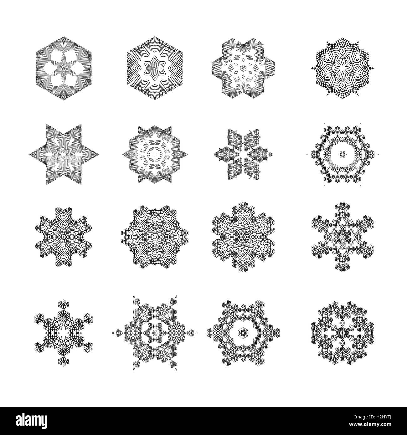 Round Geometric Ornaments Set Stock Photo - Alamy