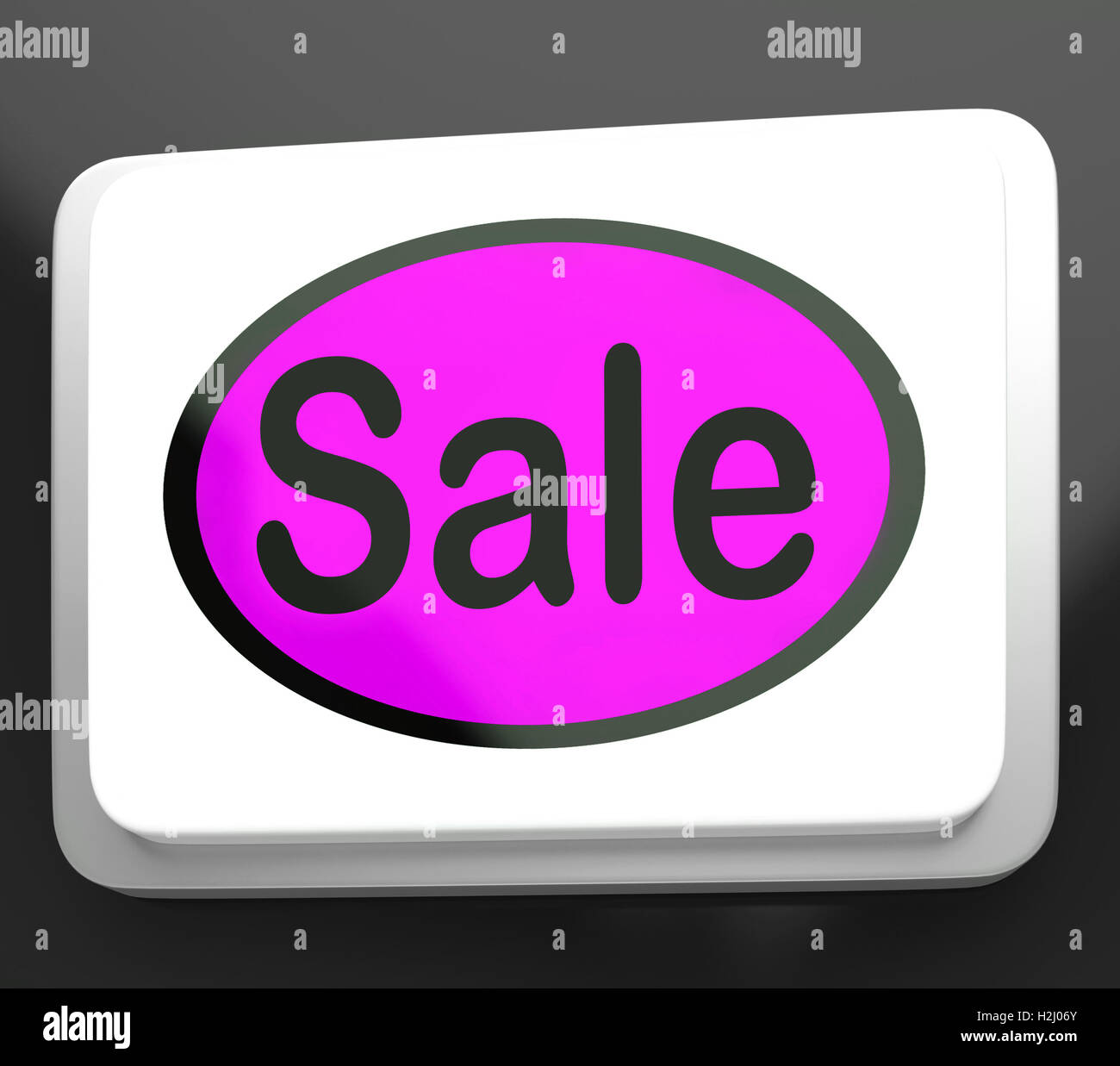 Sales Button Shows Promotions And Deals Stock Photo - Alamy