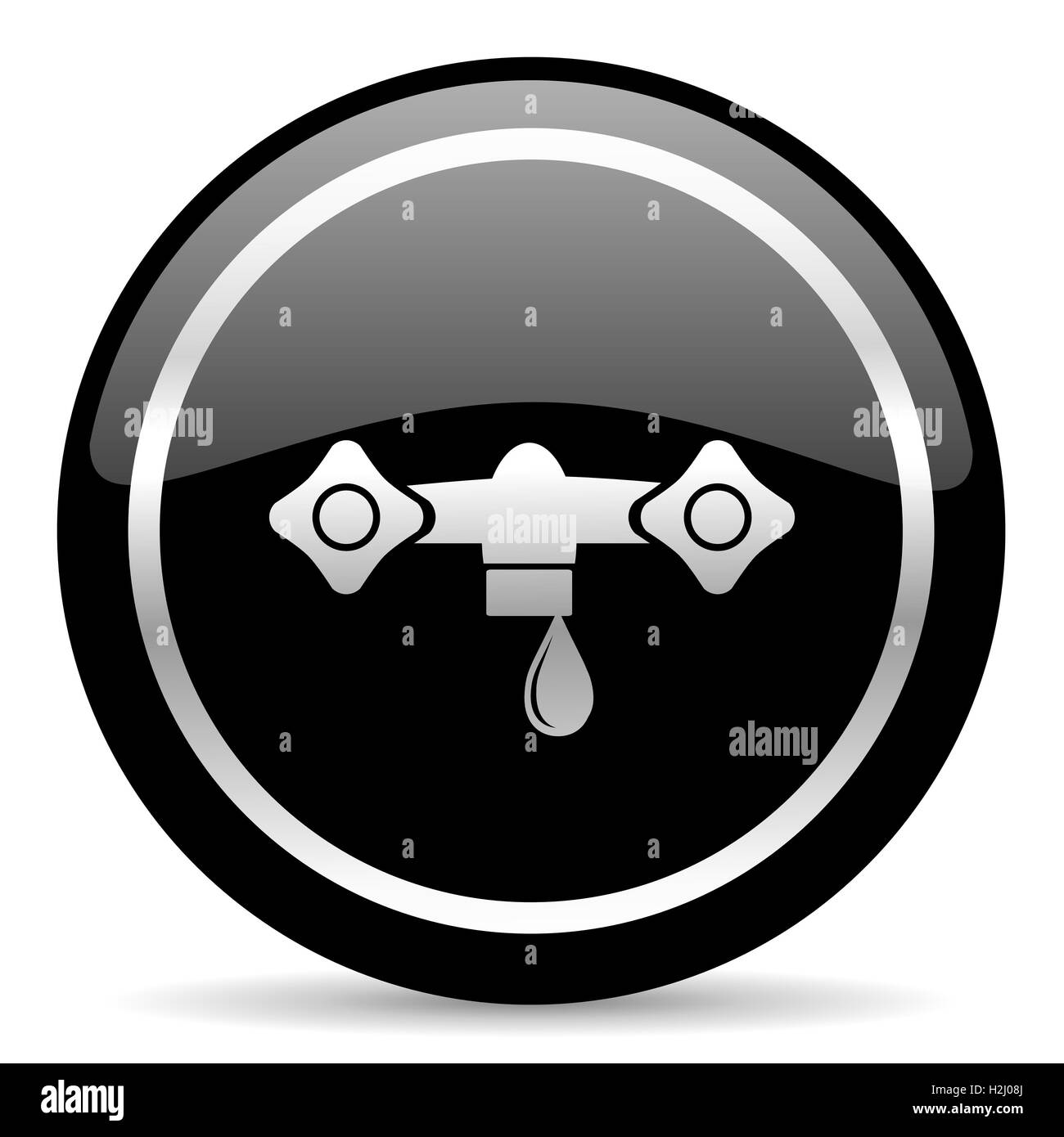 Water drop water tap icon Black and White Stock Photos & Images - Alamy