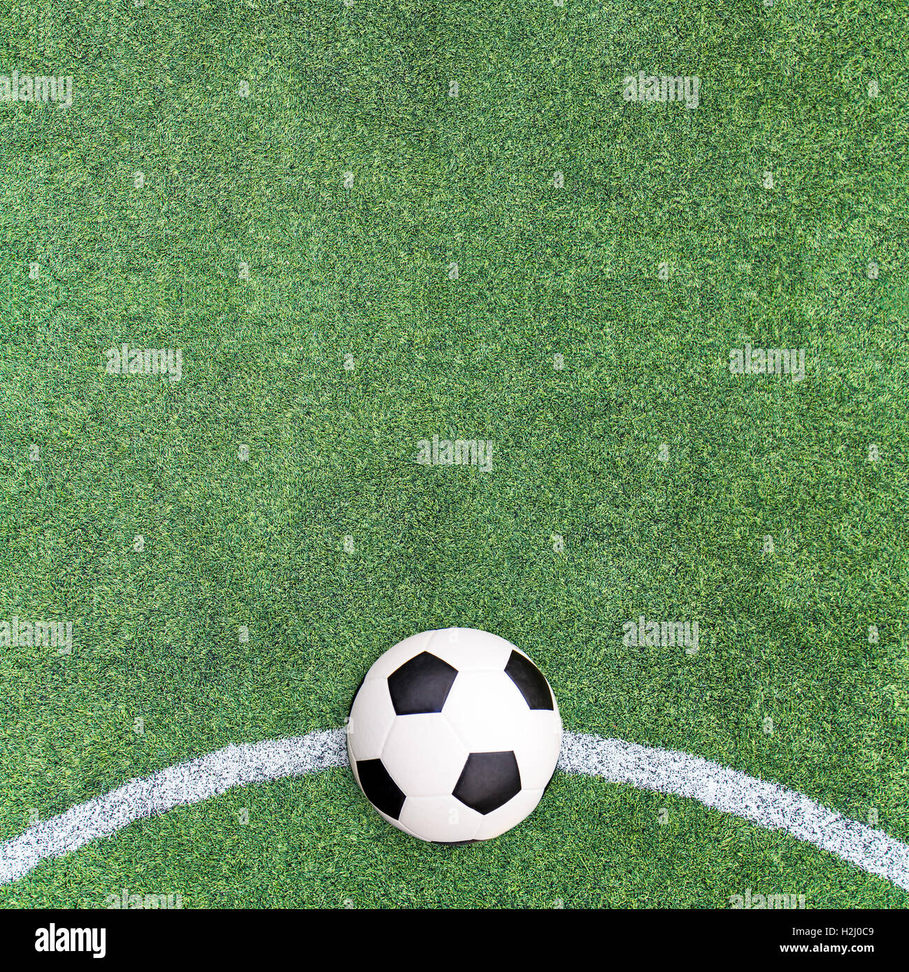 Soccer ball on Soccer field Stock Photo - Alamy