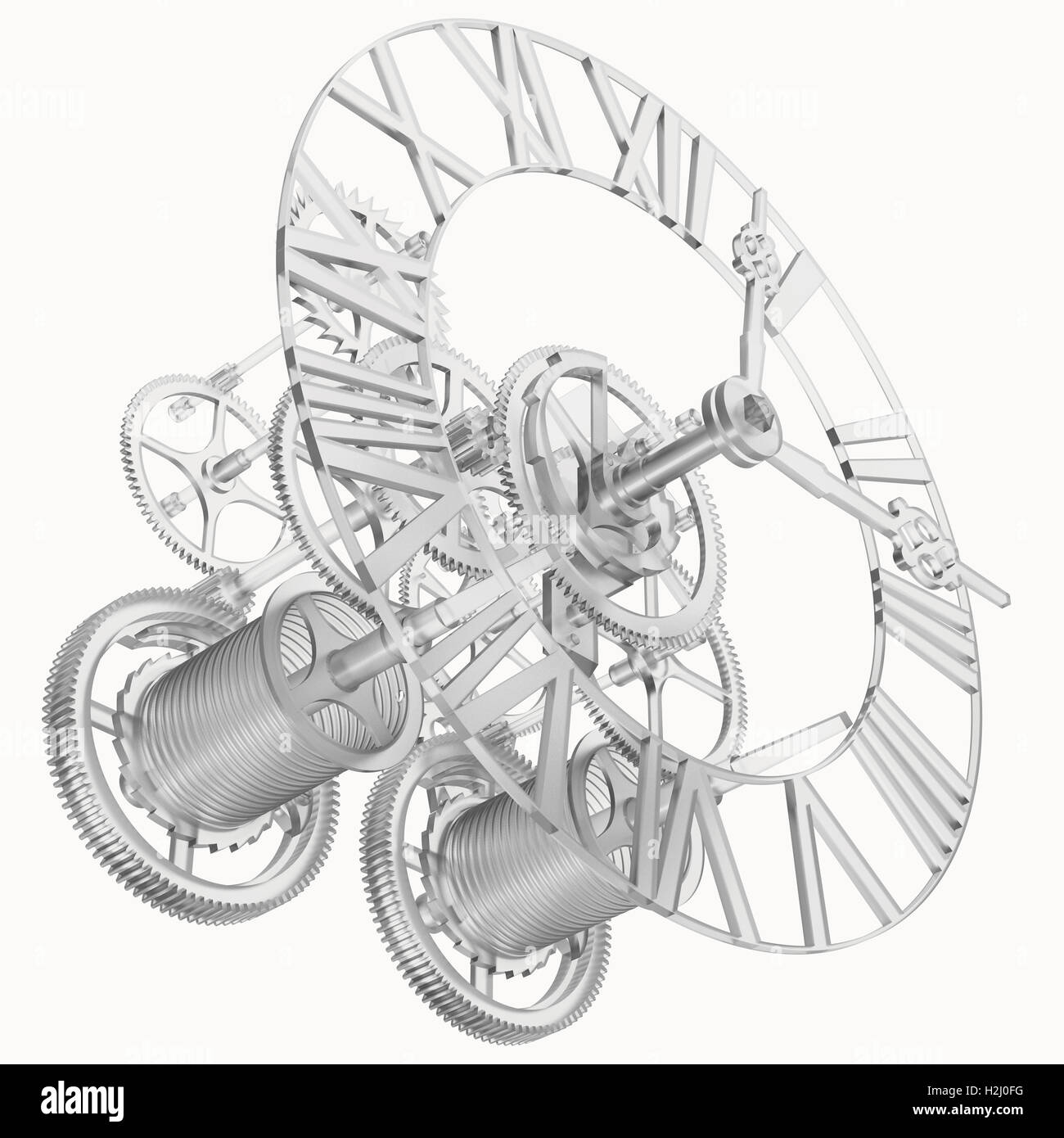 Transparent clock mechanism Stock Photo - Alamy