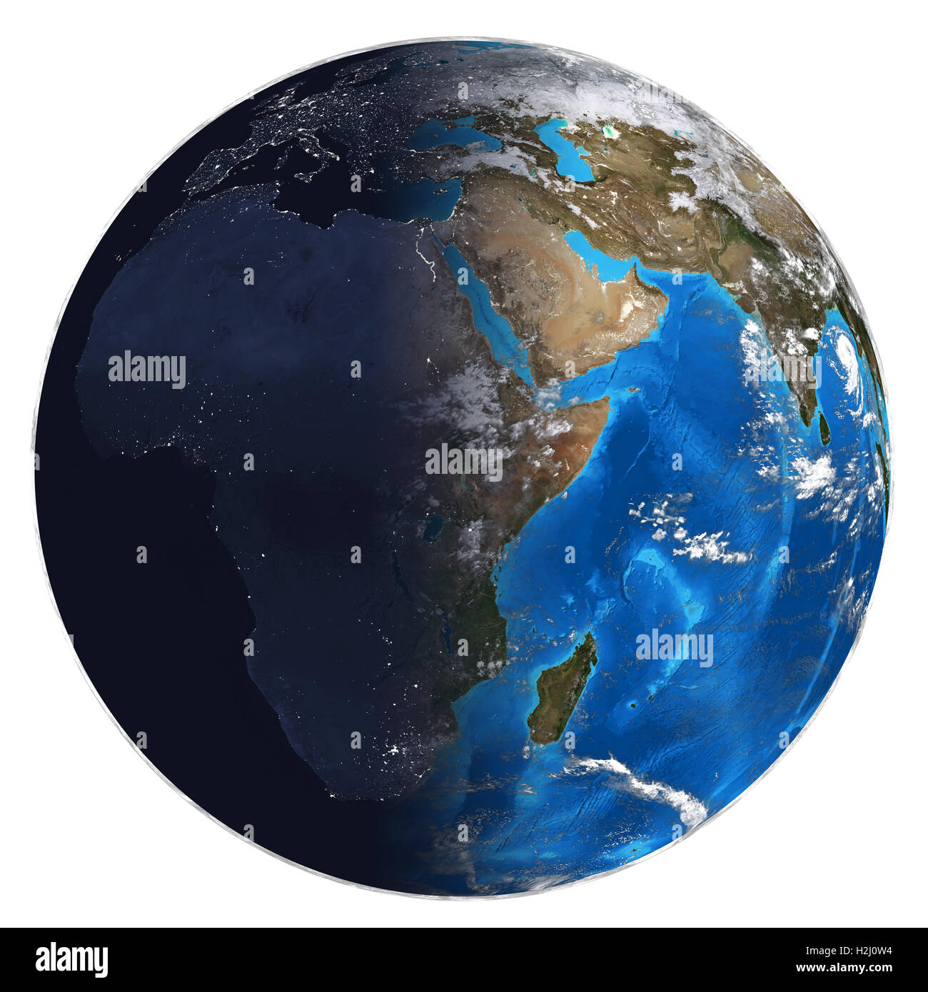 Photorealistic Earth. Day and night Stock Photo - Alamy