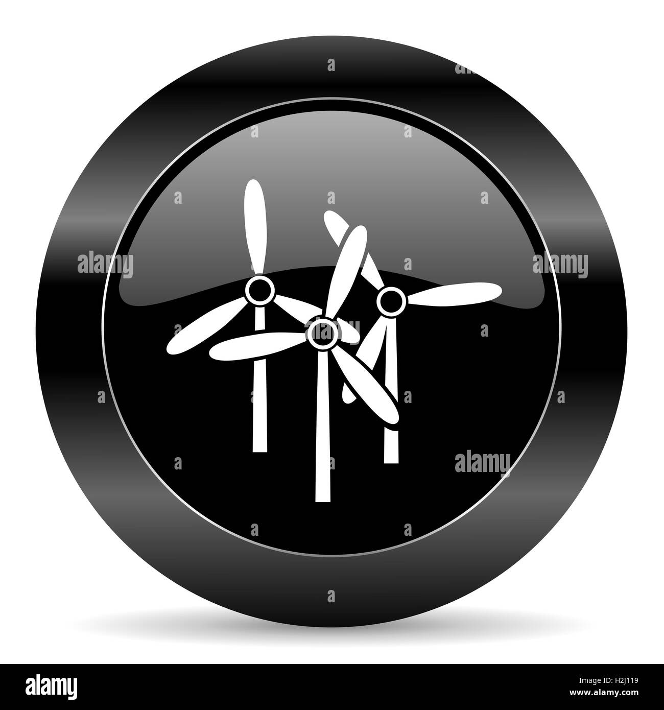 Windmill energy alternative icon Black and White Stock Photos & Images ...