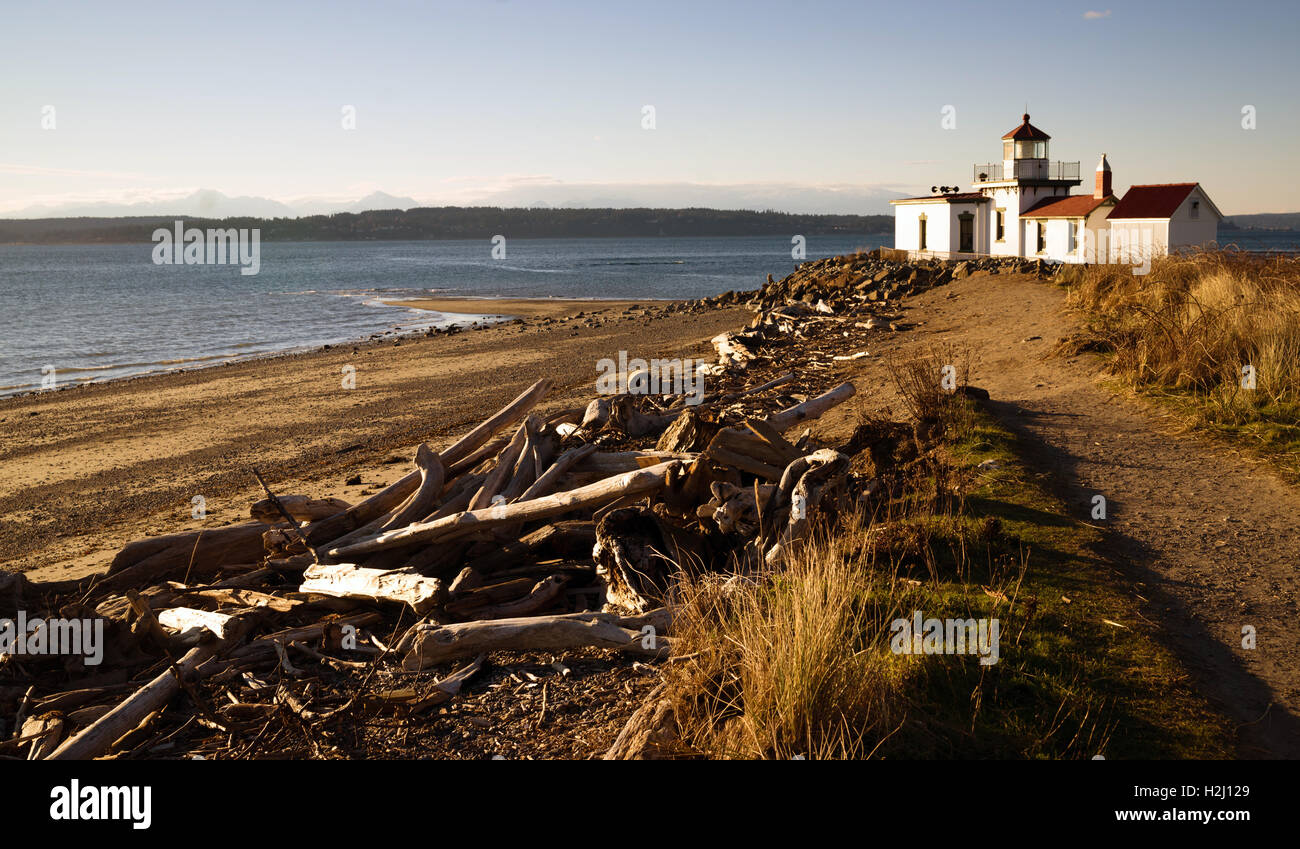 Discovery Park West Point Lighthouse Puget Sound Seattle Nautical Stock ...