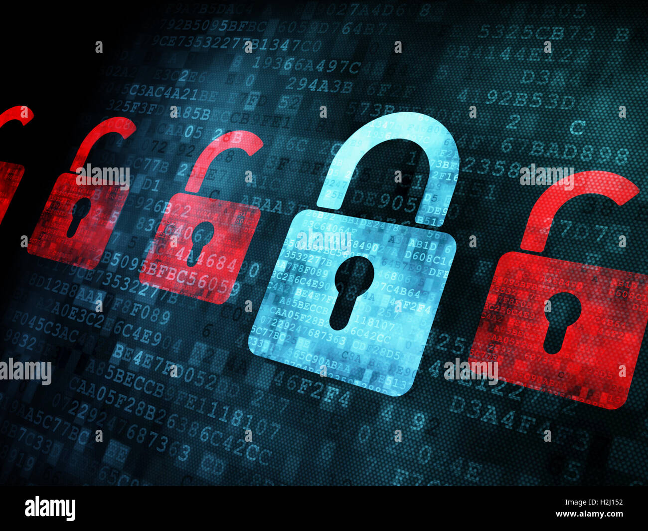 Security concept: Lock on digital screen Stock Photo - Alamy
