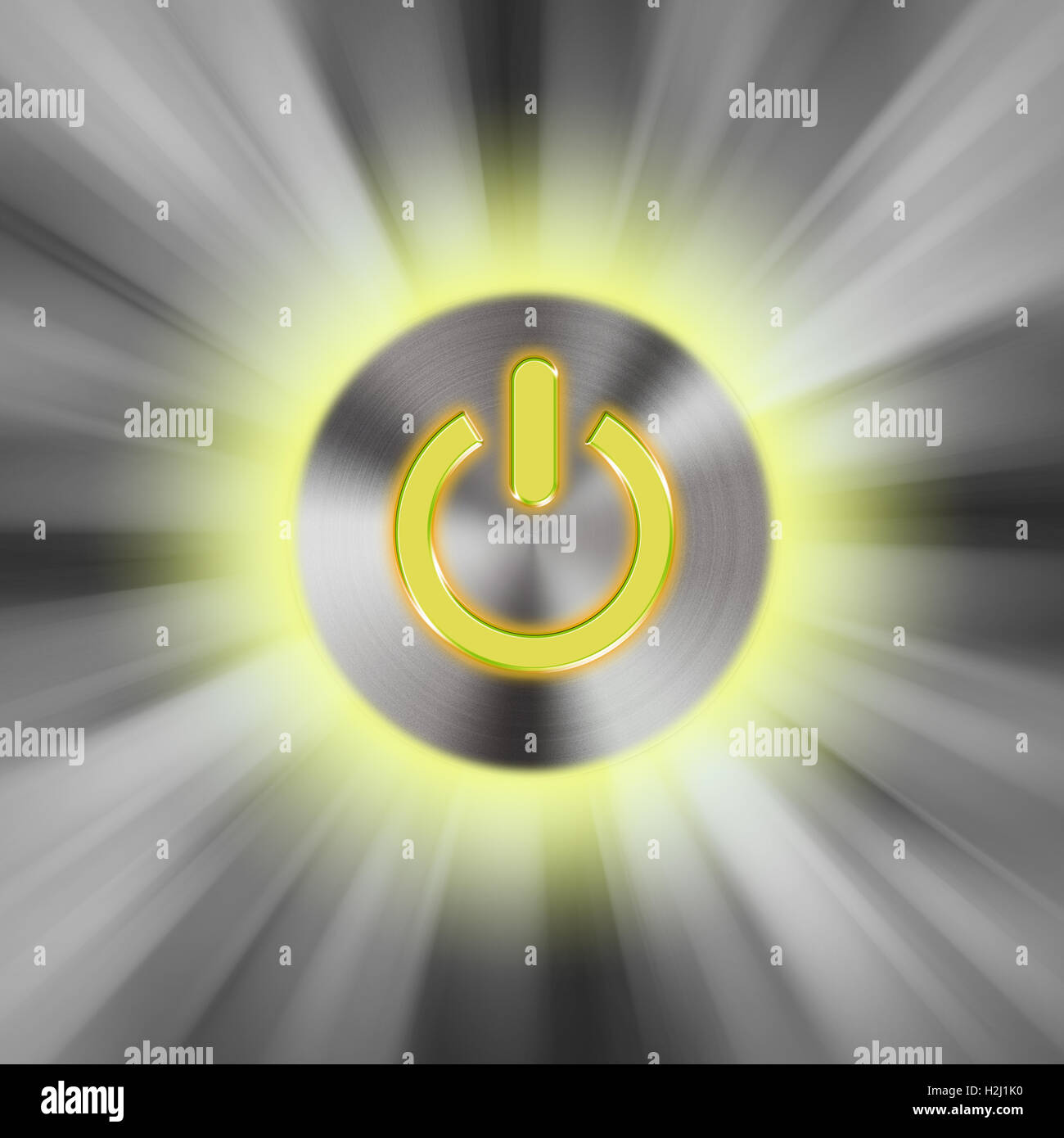 Power button icon metallic internet hi-res stock photography and images ...