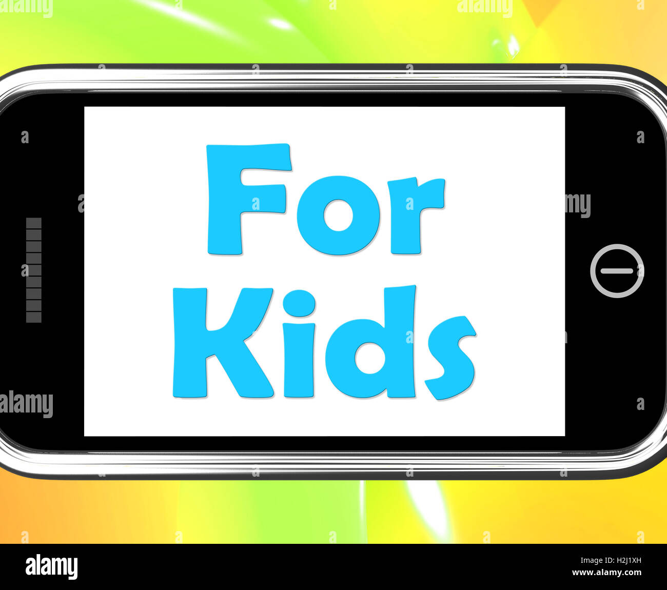 For Kids On Phone Means Children's Activities Stock Photo - Alamy