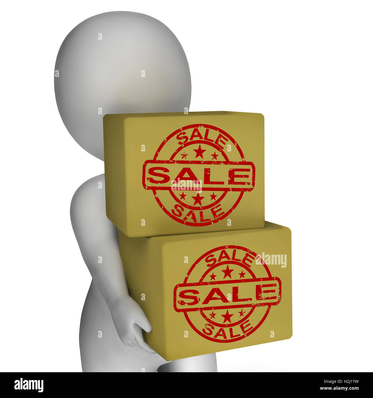 Sale Boxes Show Reduced Price And Big Savings Stock Photo - Alamy