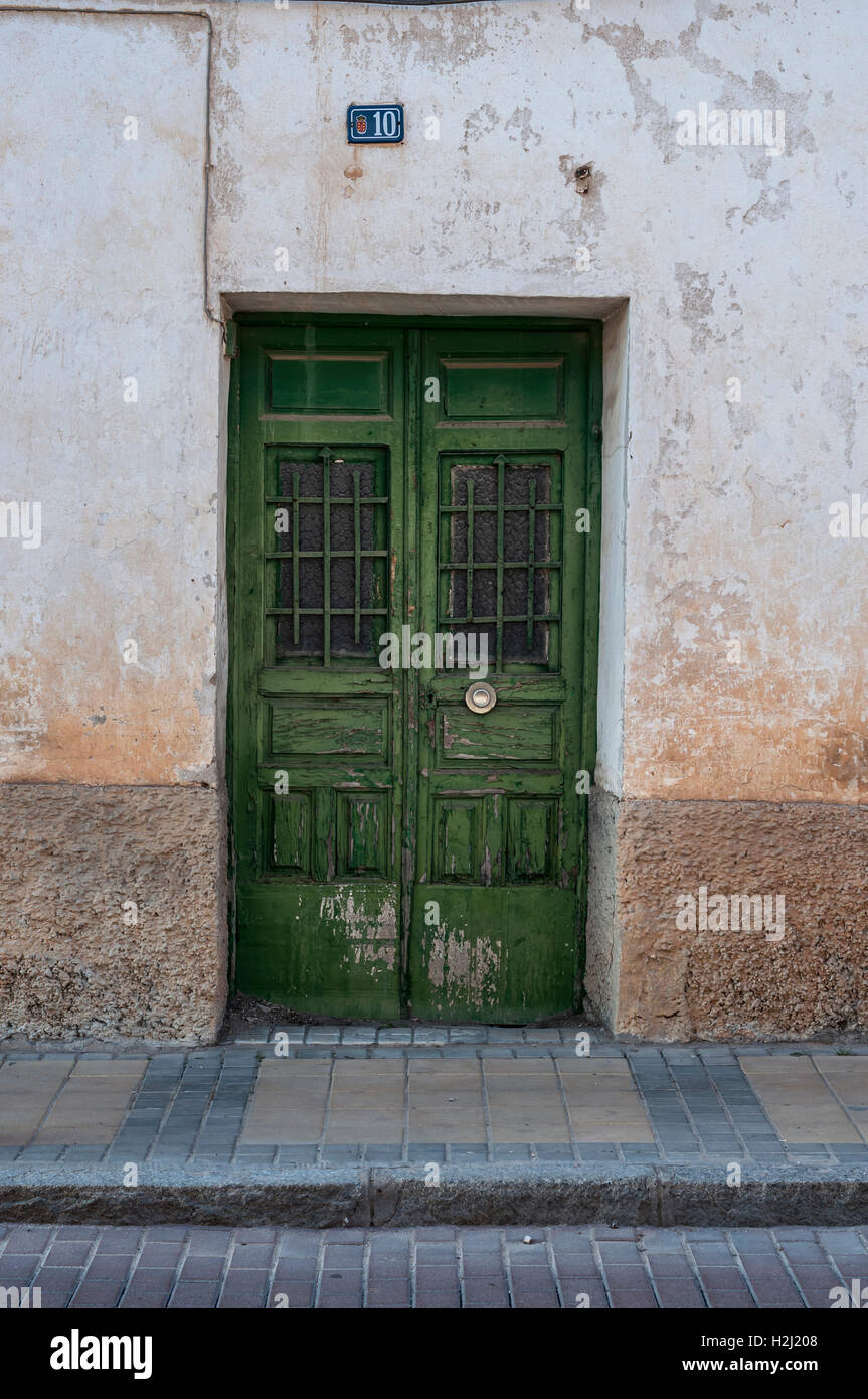 old and antique green door Stock Photo - Alamy