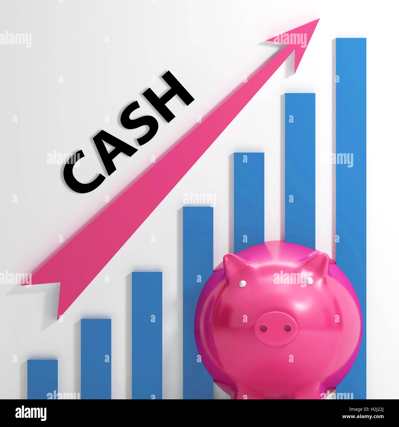 Cash Graph Shows Money Earnings And Savings Stock Photo - Alamy