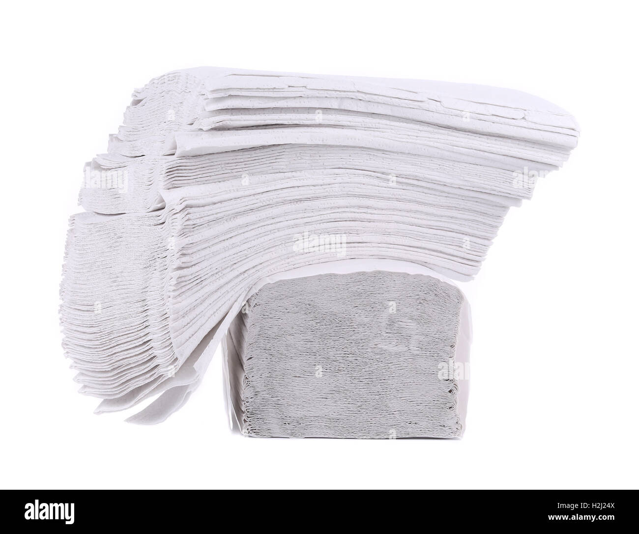 Stack of folded disposable papers Stock Photo - Alamy