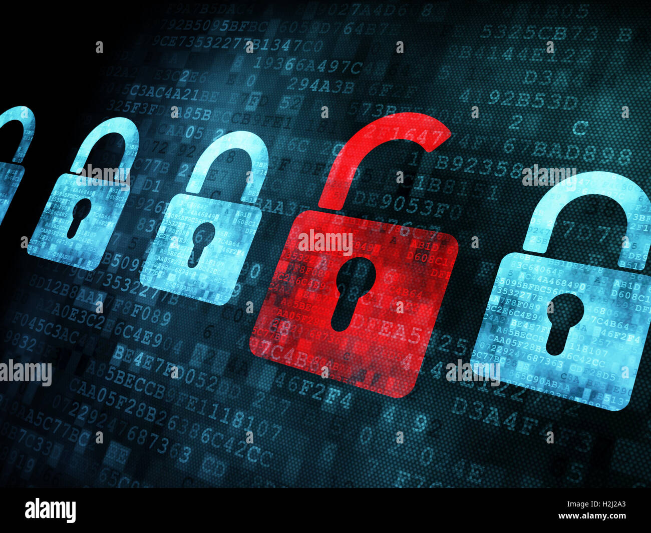 Security concept: Lock on digital screen Stock Photo - Alamy