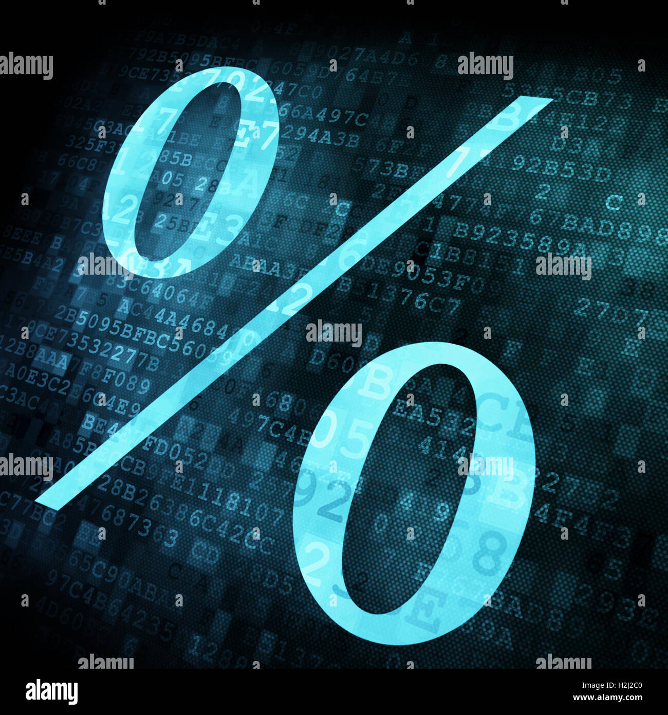 Percent symbol on digital screen Stock Photo - Alamy