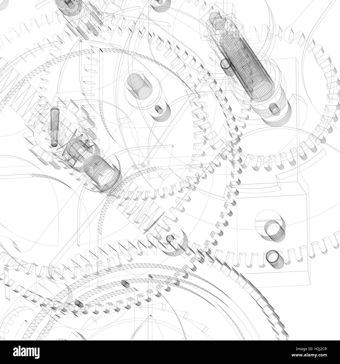 Abstract 3d illustration clock mechanism hi-res stock photography and ...