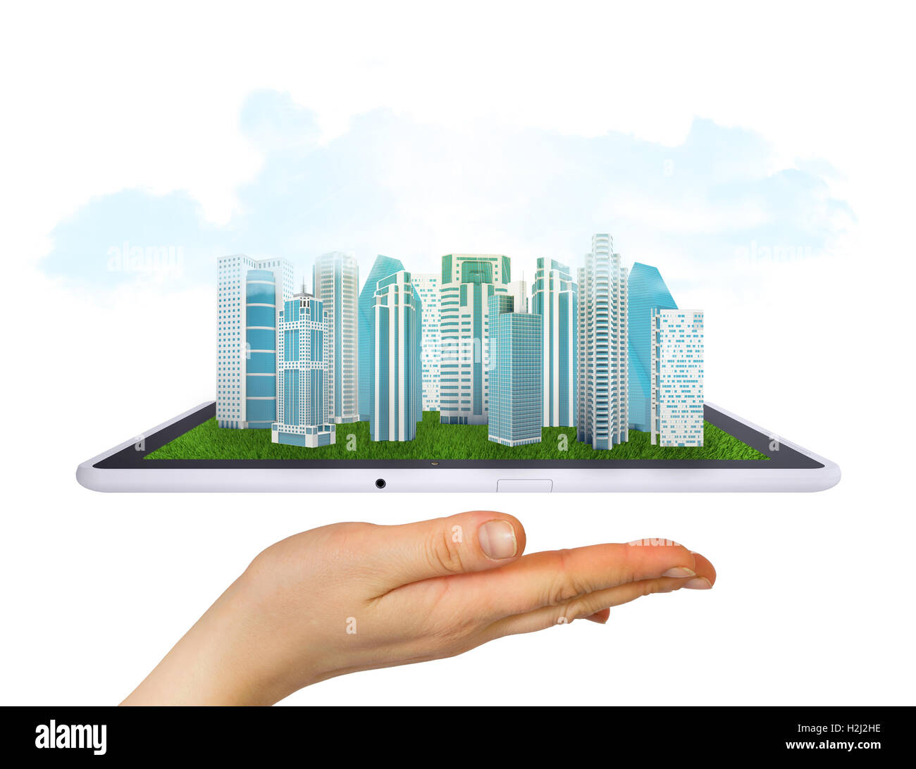 Hand holding tablet computer Stock Photo - Alamy