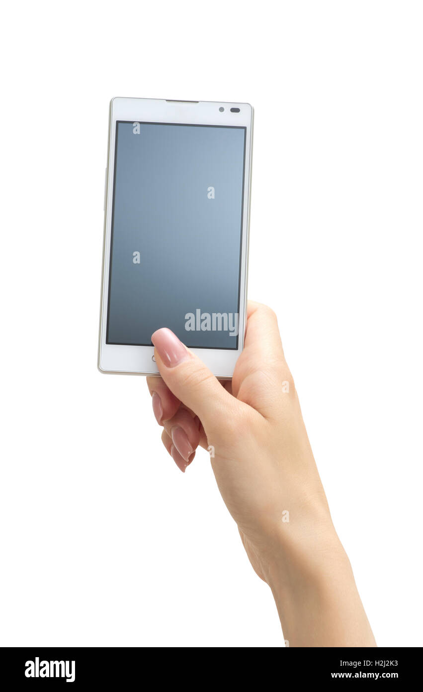 Hand holding phone video Cut Out Stock Images & Pictures - Alamy