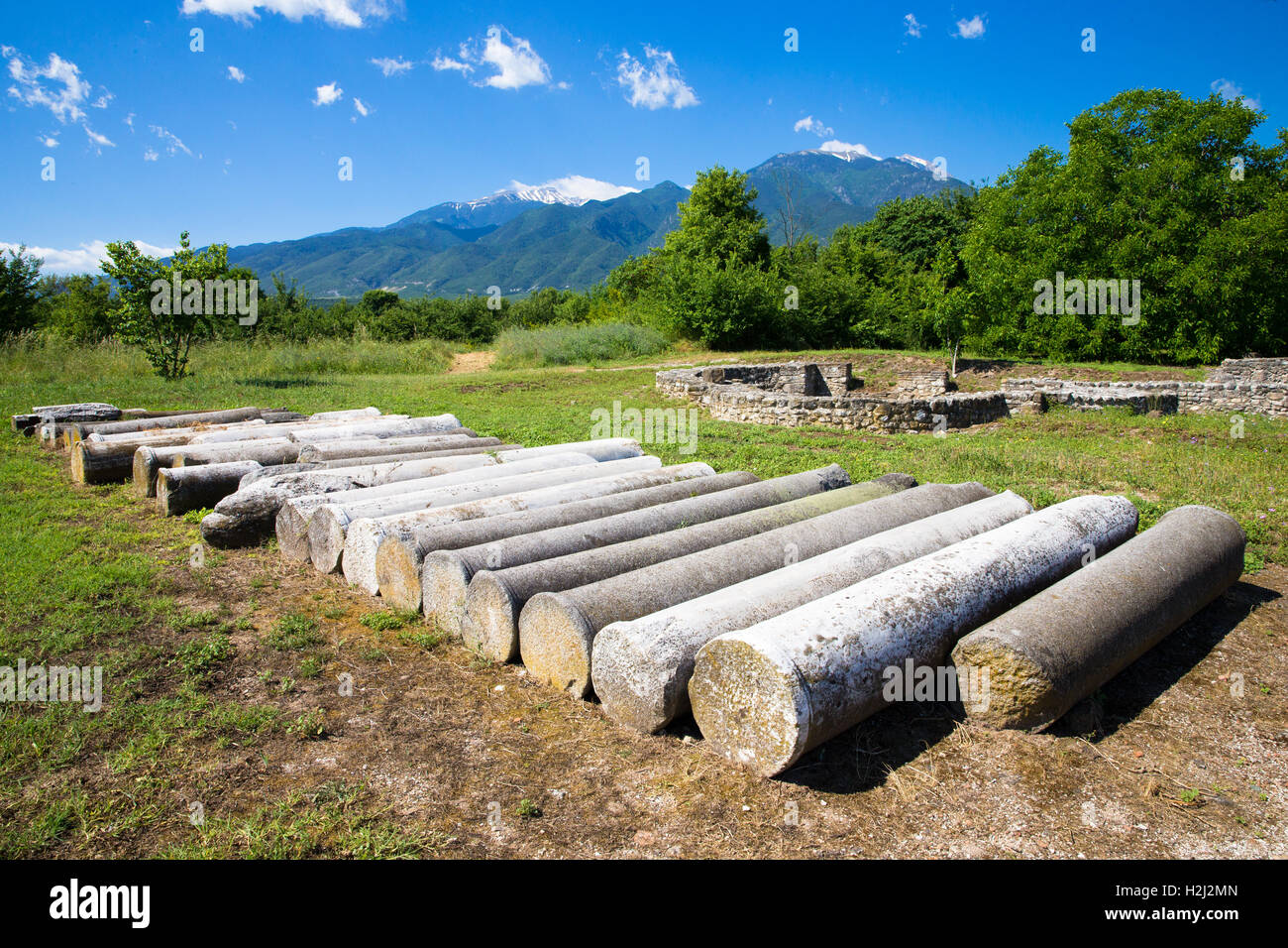 Ancient ruins in Dion Stock Photo - Alamy