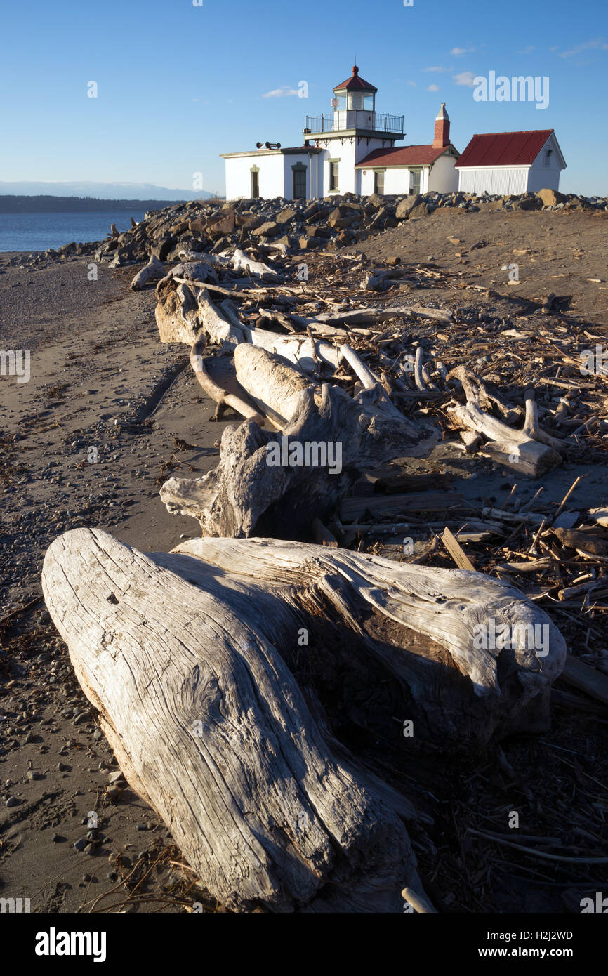 Discovery Park West Point Lighthouse Puget Sound Seattle Stock Photo ...