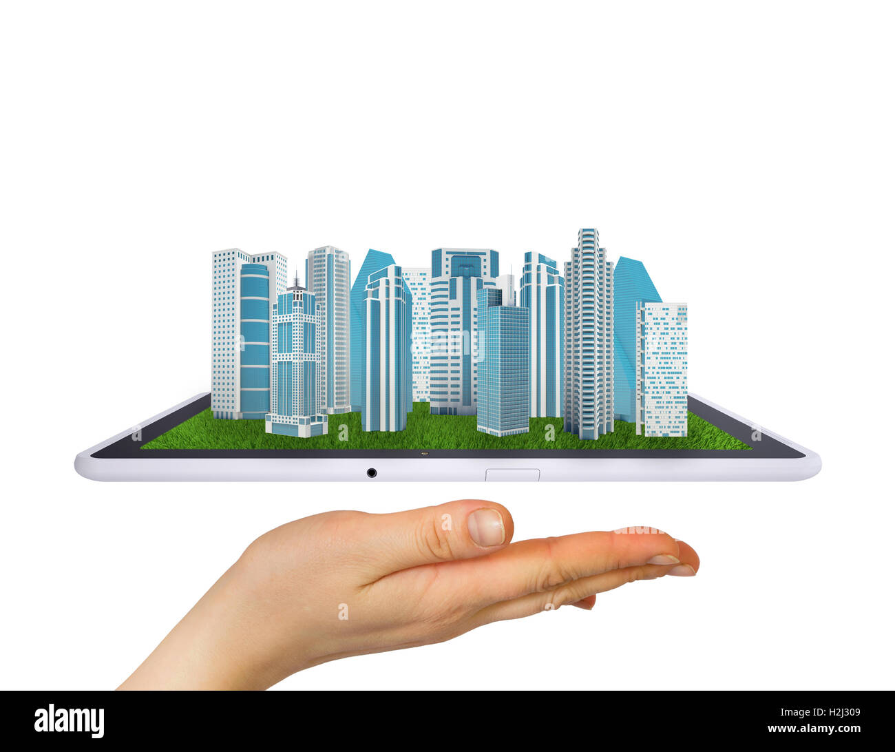 Hand holding tablet computer Stock Photo - Alamy