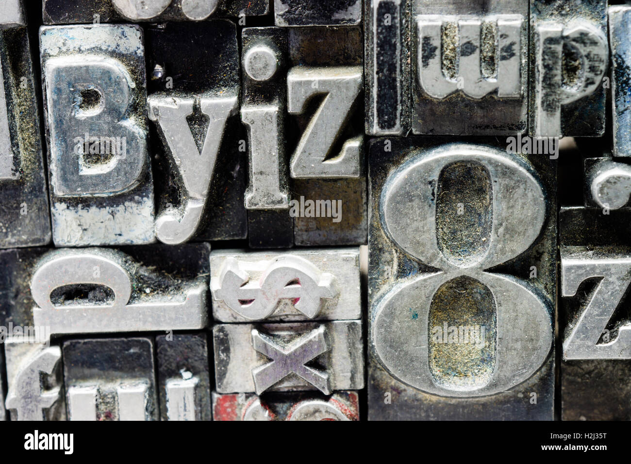 Metal Type Printing Press Typeset Obsolete Typography Text Letter Stock ...