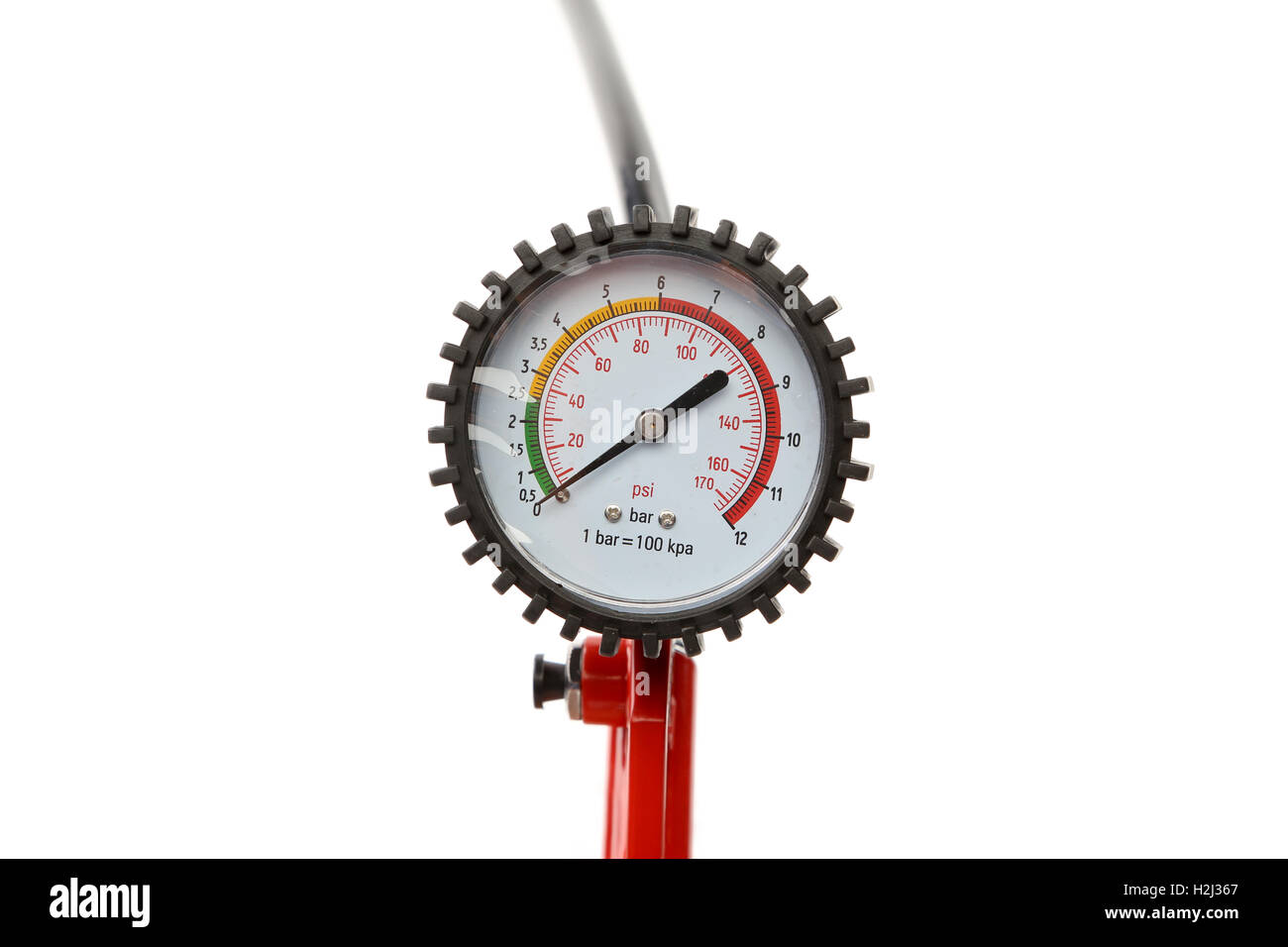 Manometer for car tyre pressure setting Stock Photo - Alamy