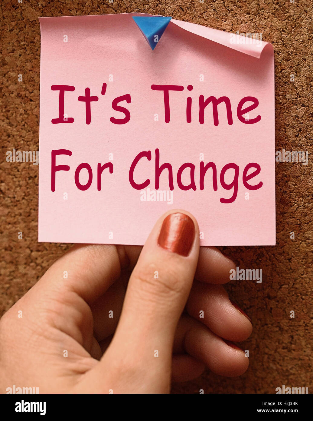 Its Time For Change Note Means Revise Reset Or Transform Stock Photo ...