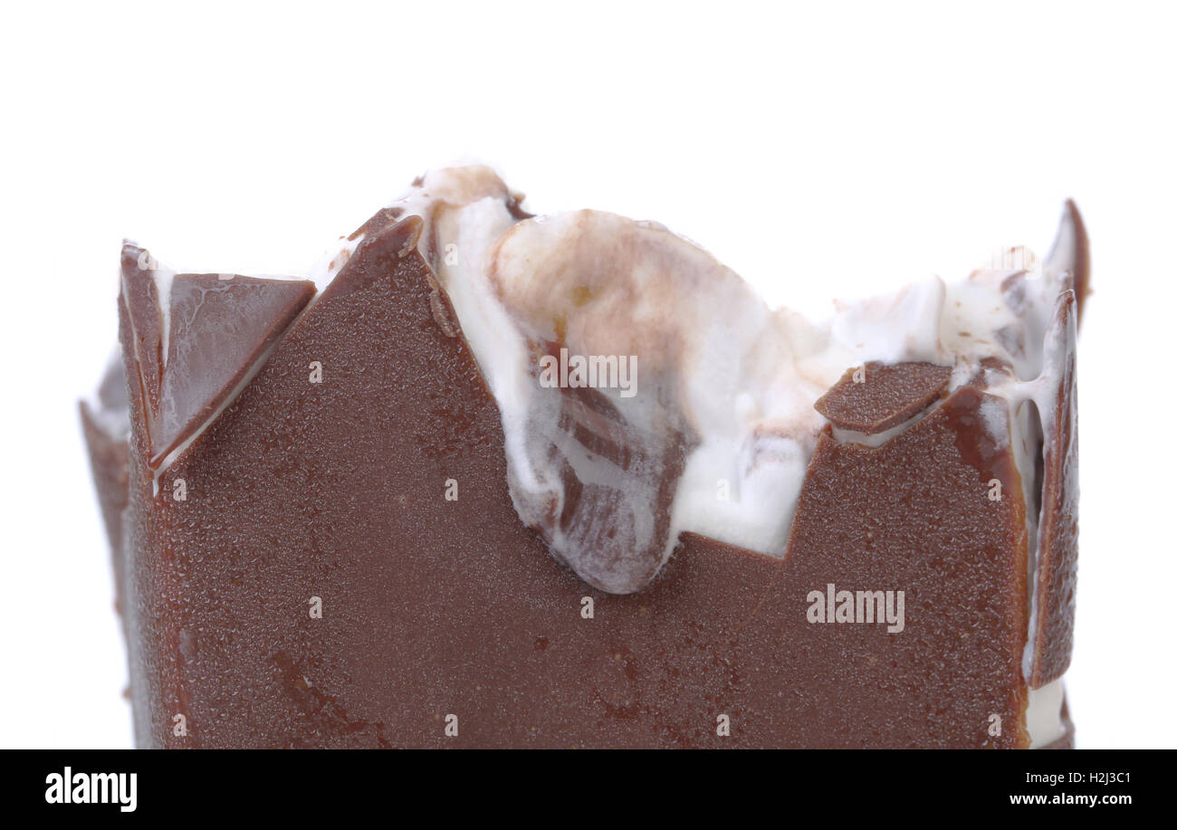 Bitten chocolate vanilla ice cream Stock Photo - Alamy