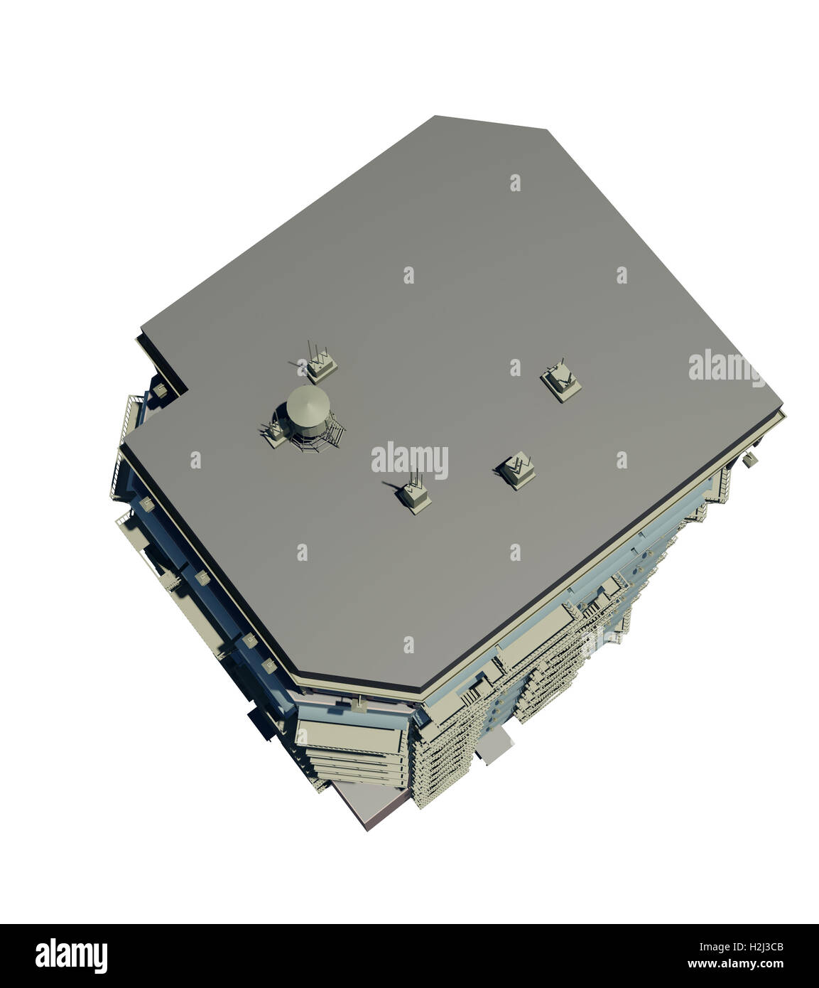 Highly detailed building. Top view Stock Photo - Alamy