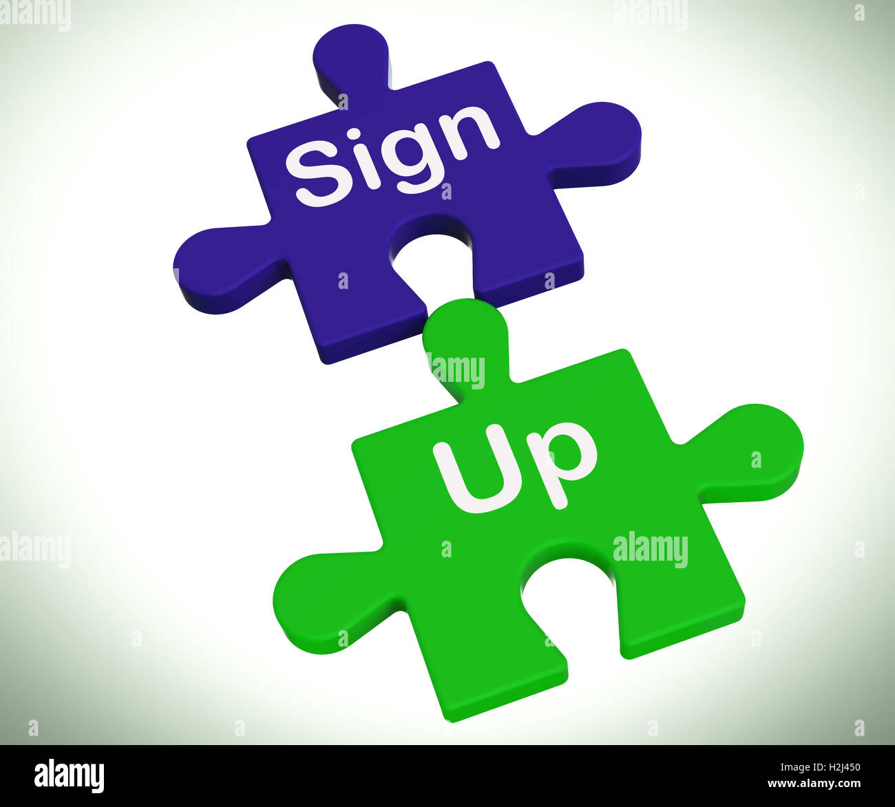 Sign Up Puzzle Shows Joining Or Membership Stock Photo - Alamy