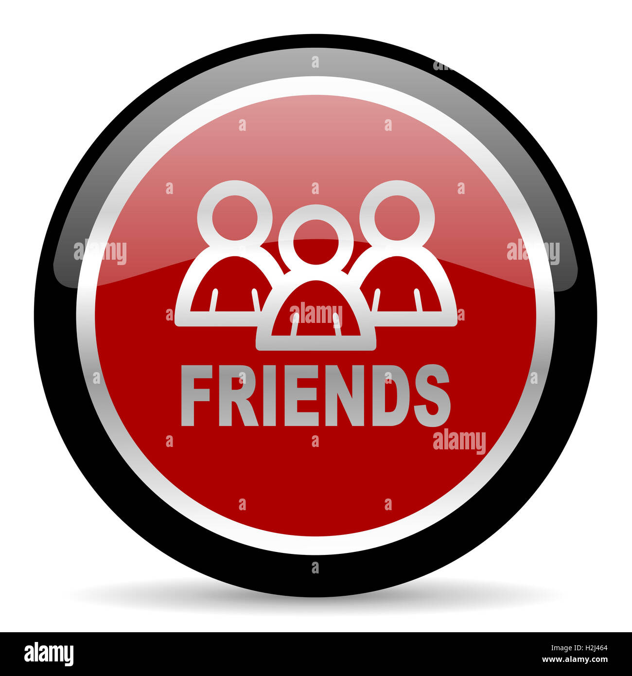 Friendship group icon black glossy Cut Out Stock Images & Pictures - Alamy
