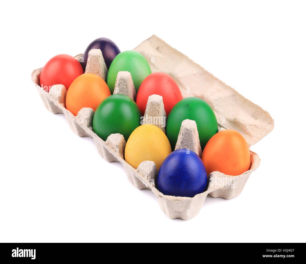 Colorful Easter Eggs in box Stock Photo - Alamy