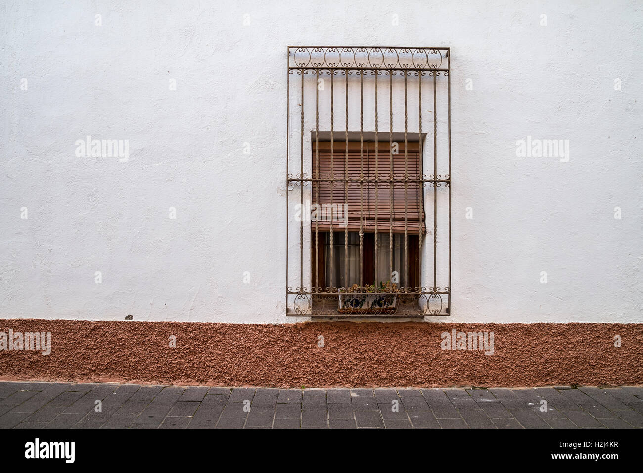 Typical spanish window, white house Stock Photo - Alamy