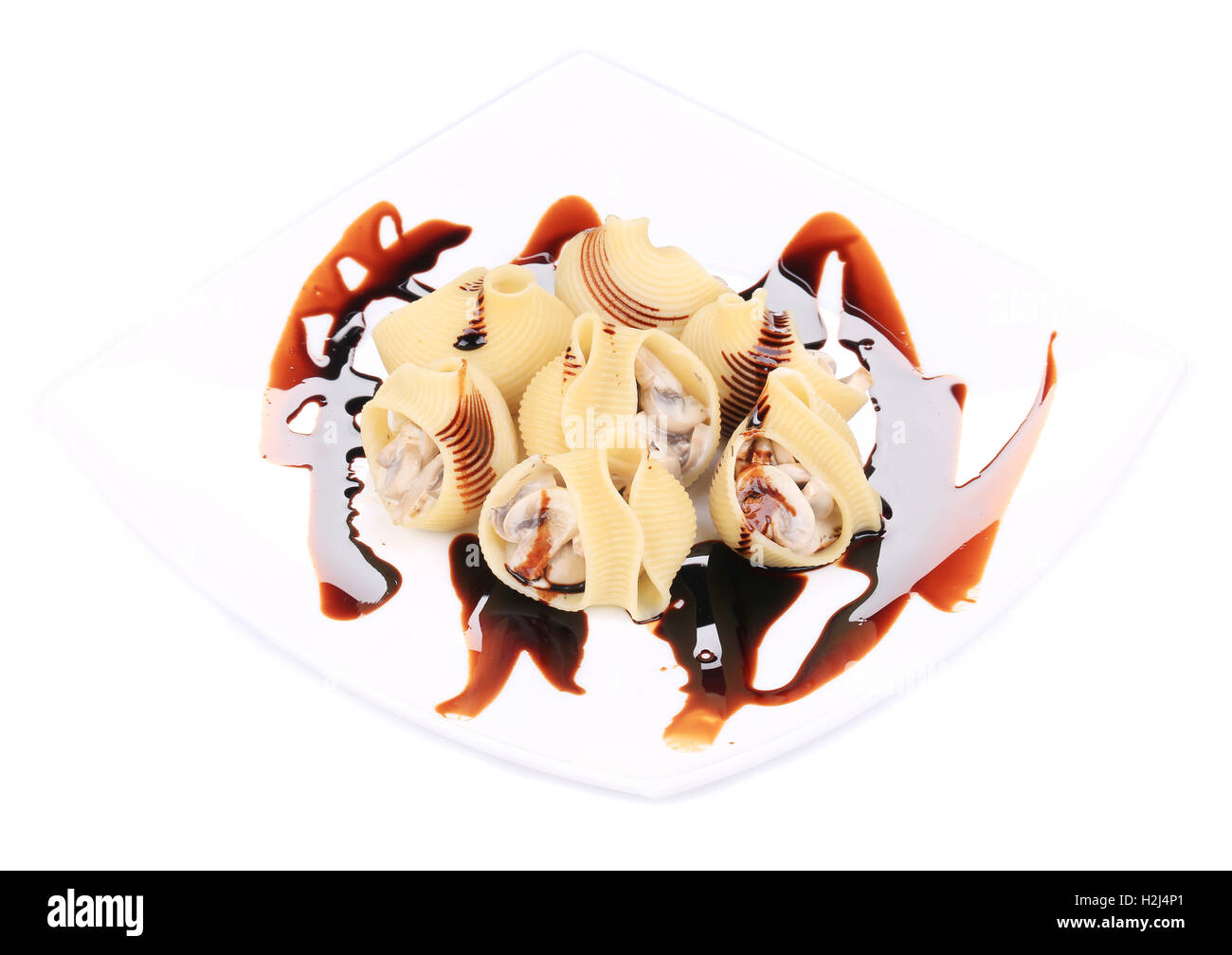 pasta shells stuffed with mushrooms Stock Photo - Alamy