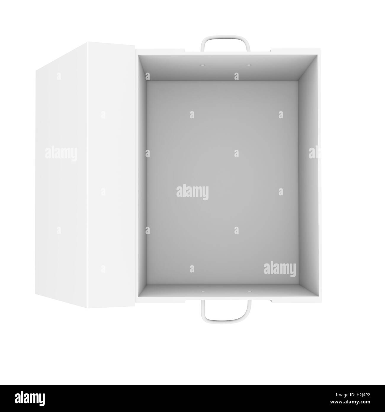Opened white cardboard package box Stock Photo - Alamy
