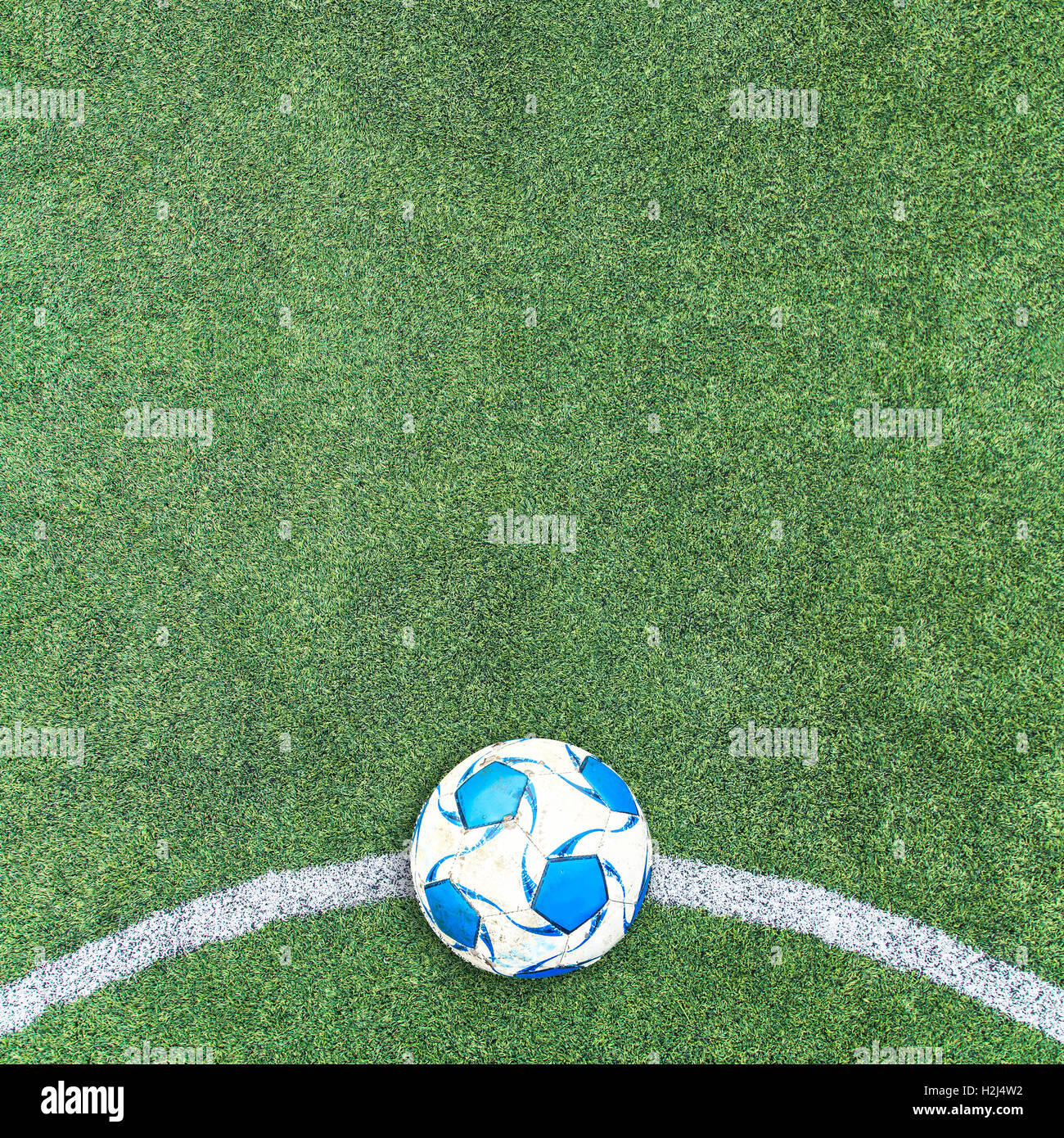 Soccer ball on Soccer field Stock Photo - Alamy