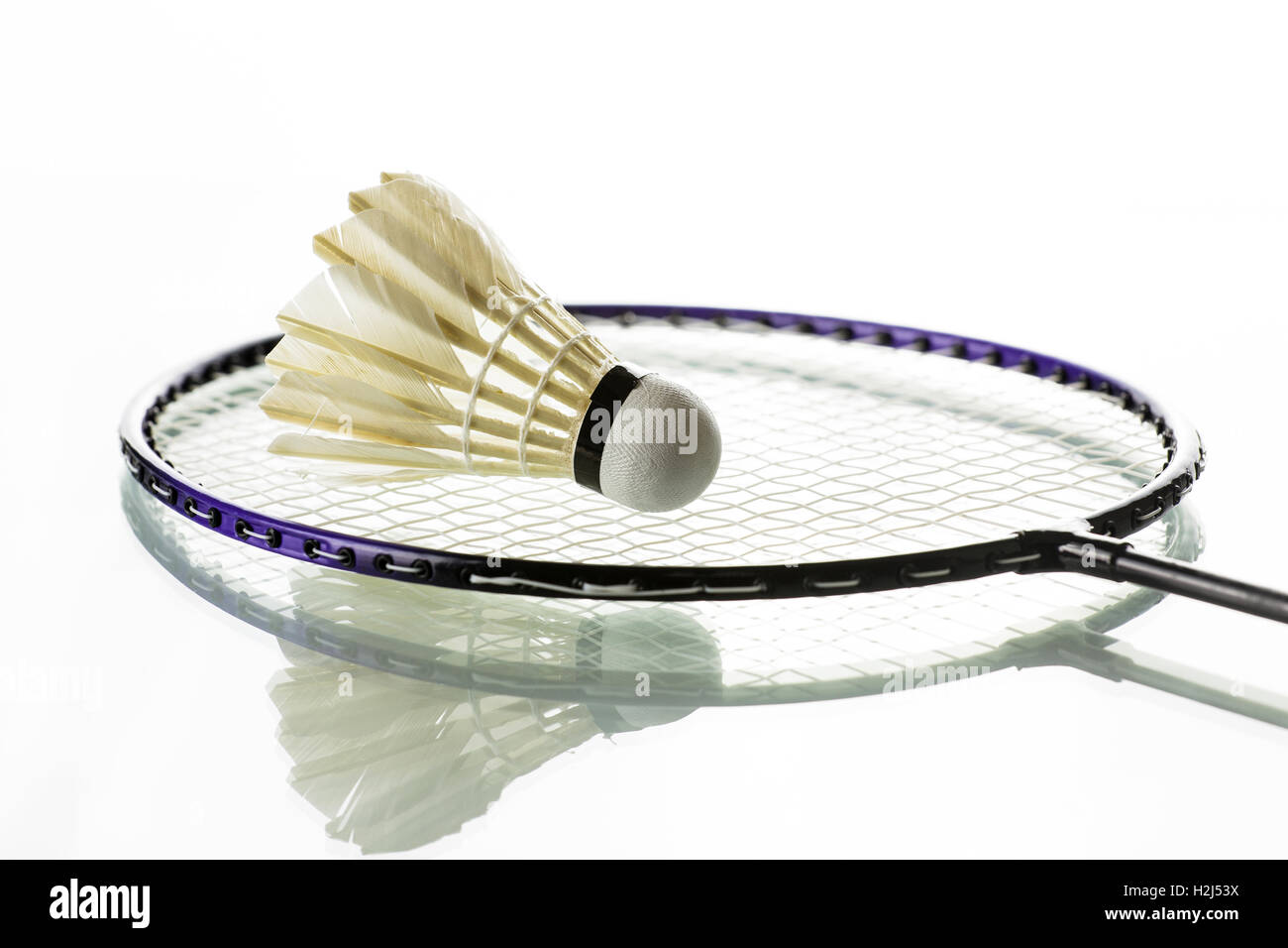 Badminton racket shuttlecock white Cut Out Stock Images & Pictures - Alamy