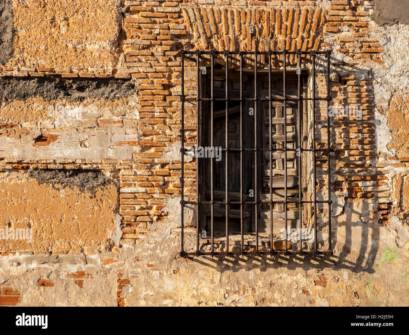metal window grilles, old Stock Photo - Alamy