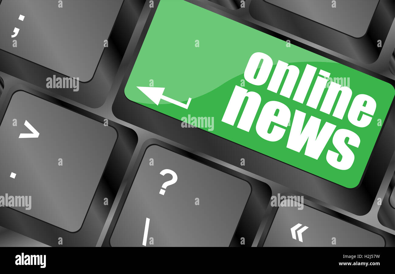 online news button on computer keyboard key Stock Photo - Alamy