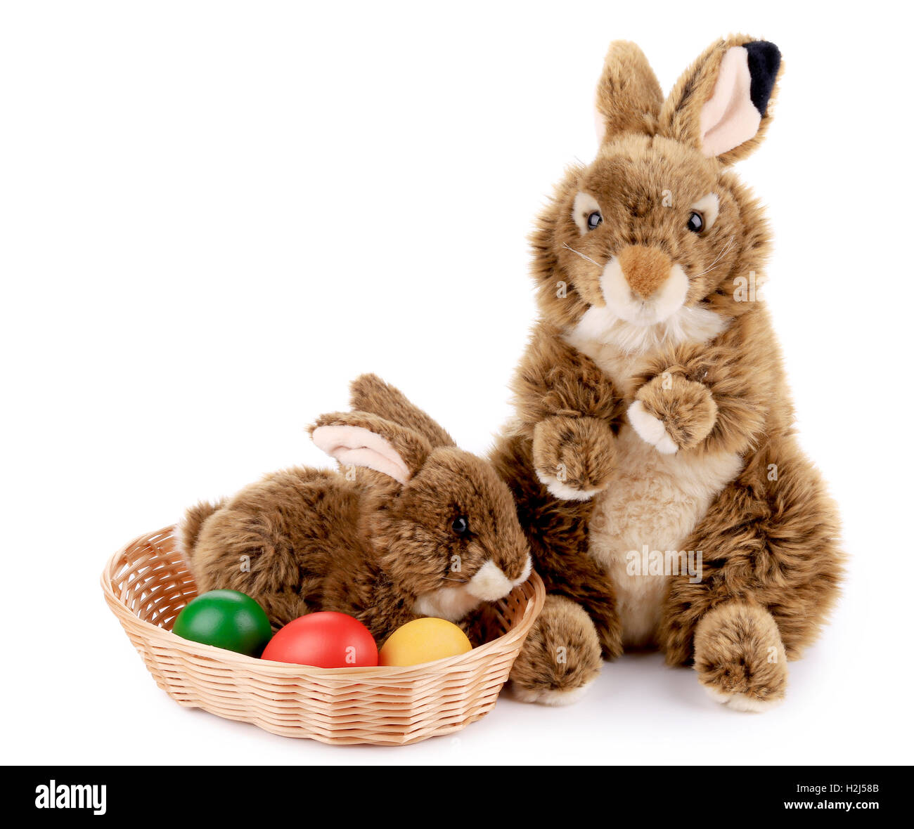 Sugar rabbit and easter eggs Stock Photo - Alamy