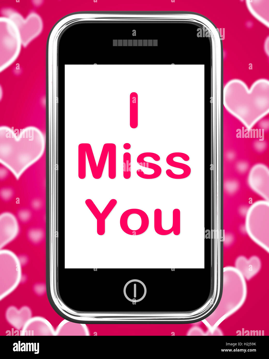 I Miss You On Phone Means Sad Longing Relationship Stock Photo - Alamy