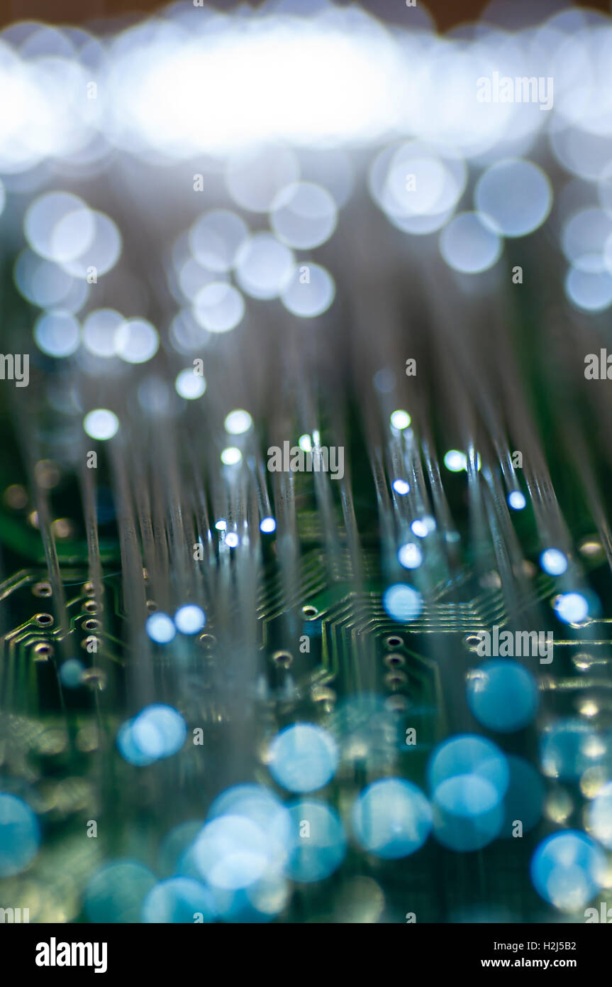 Fibre. Optical fiber picture with details and light effects. tec Stock ...