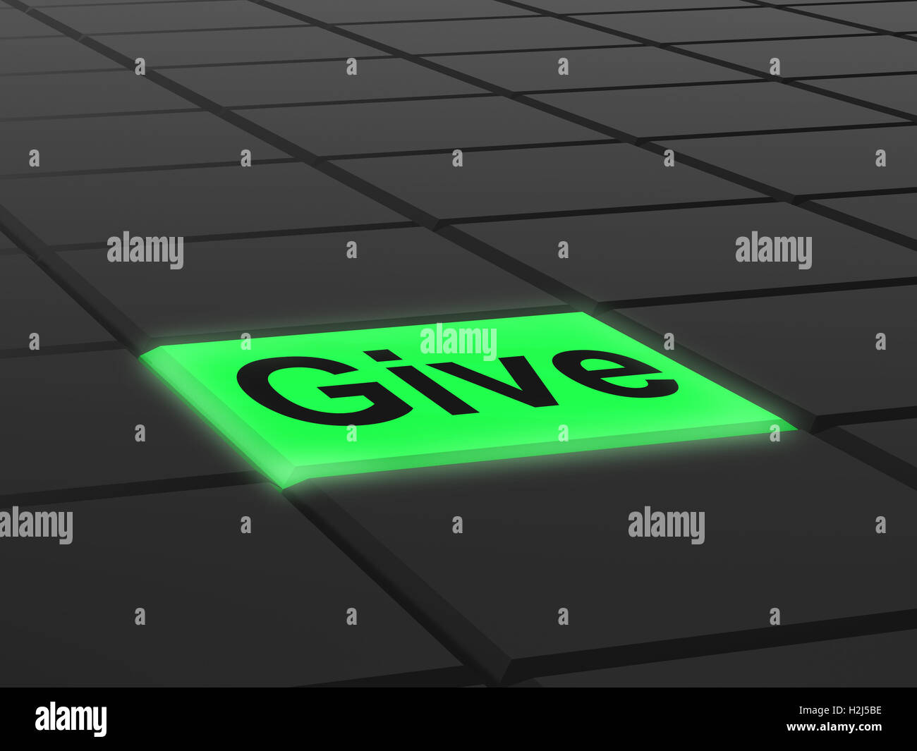 Give Button Means Bestowed Allot Or Grant Stock Photo - Alamy