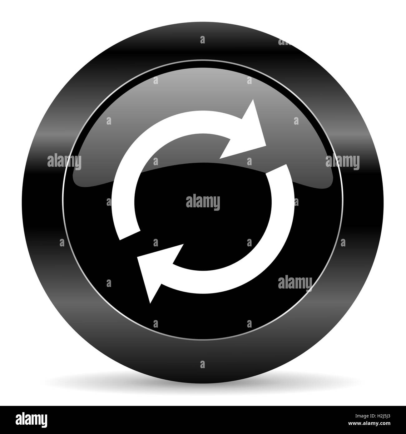 Reload circular arrow Black and White Stock Photos & Images - Alamy