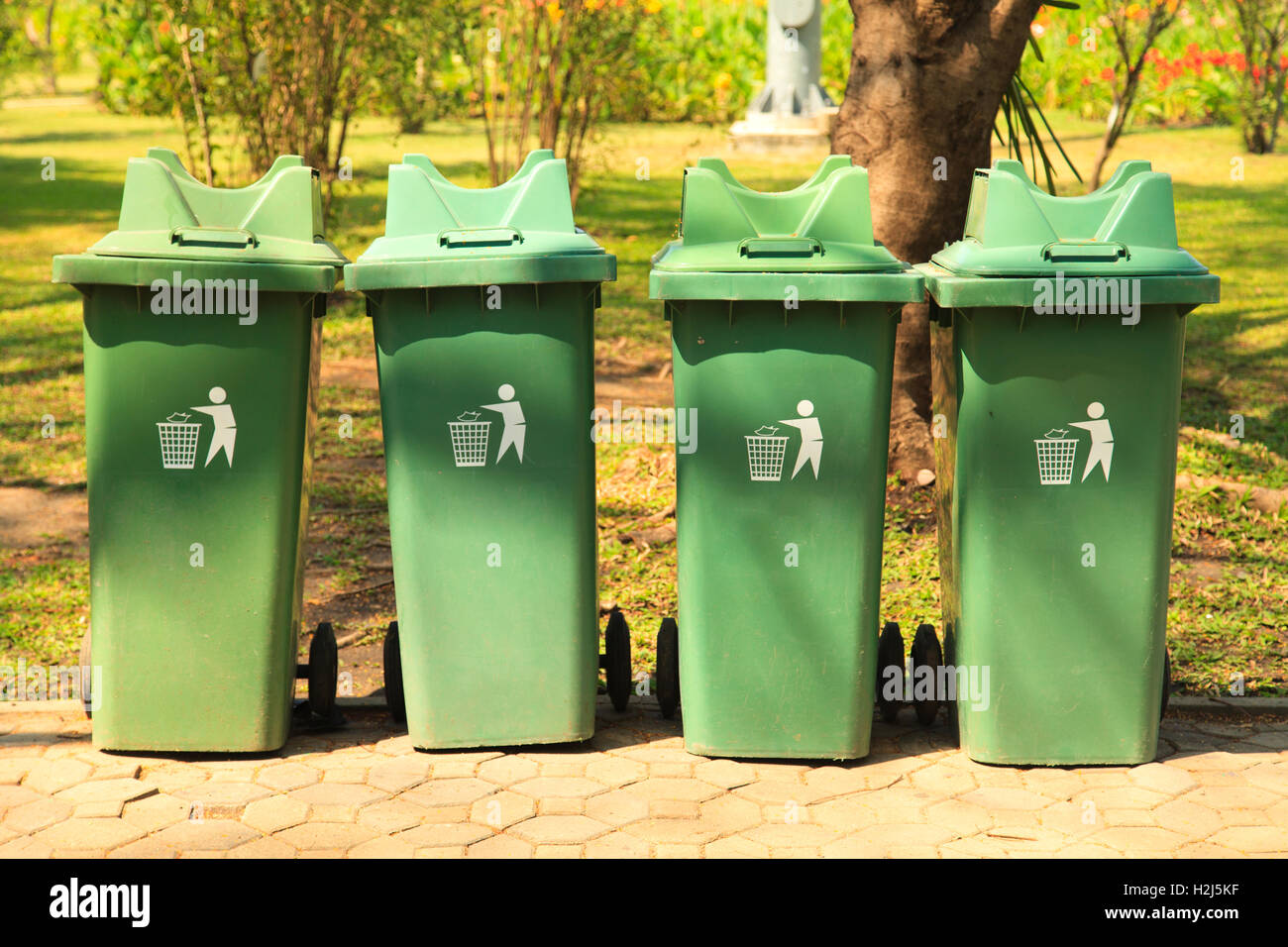 Large green bins Stock Photo - Alamy