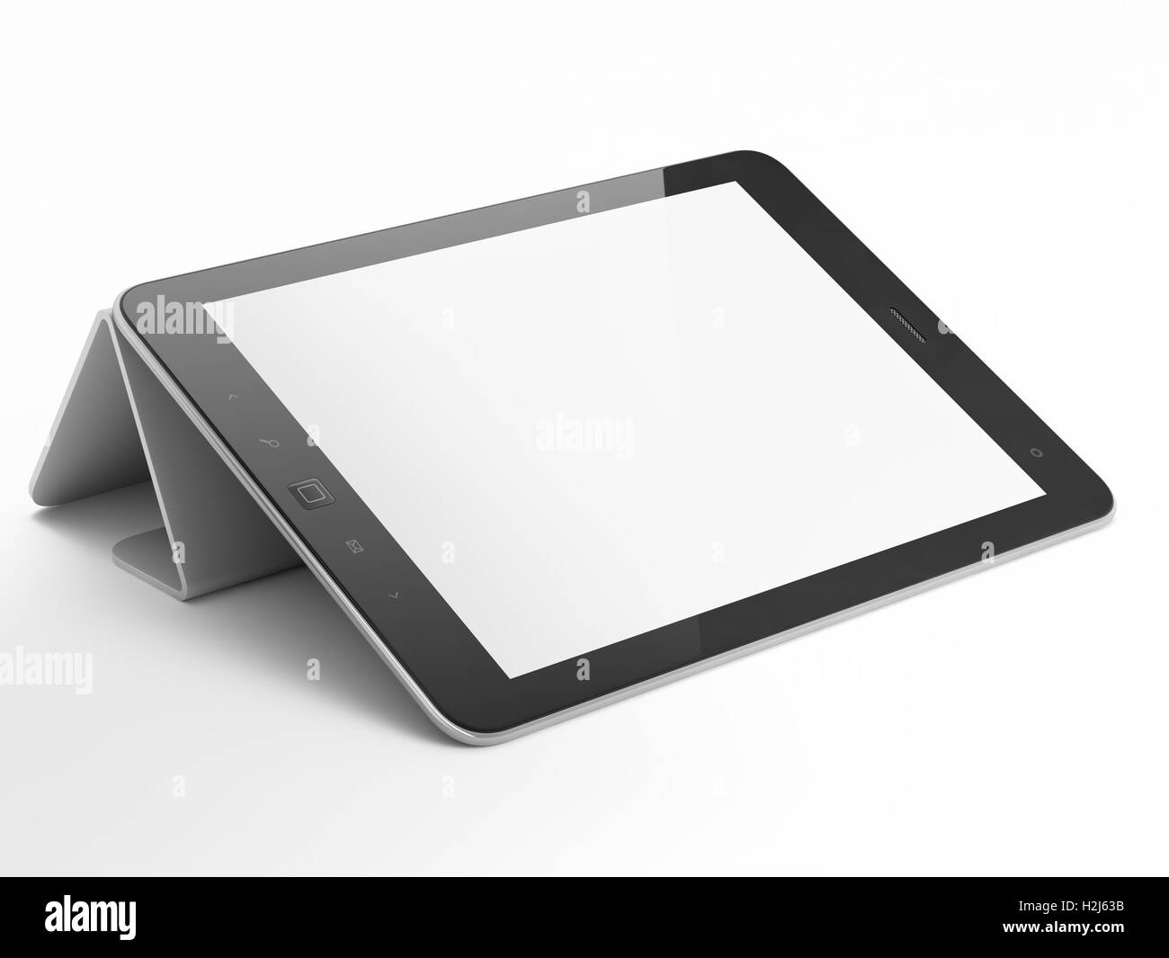 Black abstract tablet computer (pc) on white background Stock Photo - Alamy