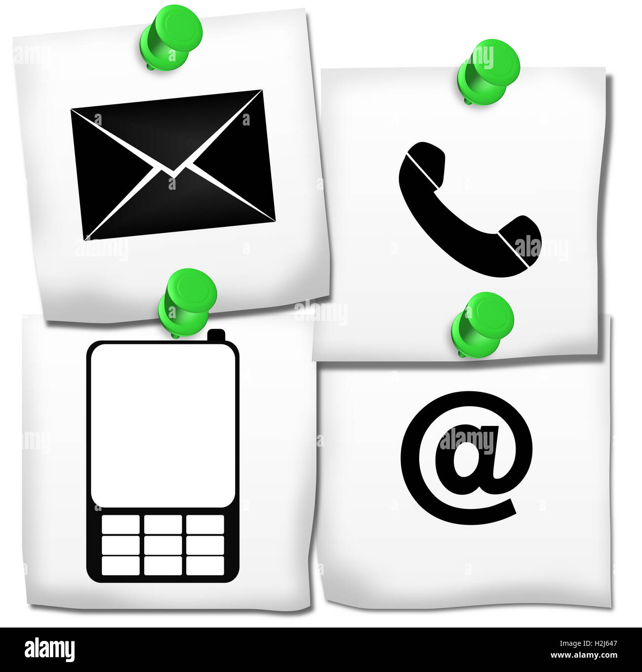 Contact Us Icons on Post It Stock Photo - Alamy