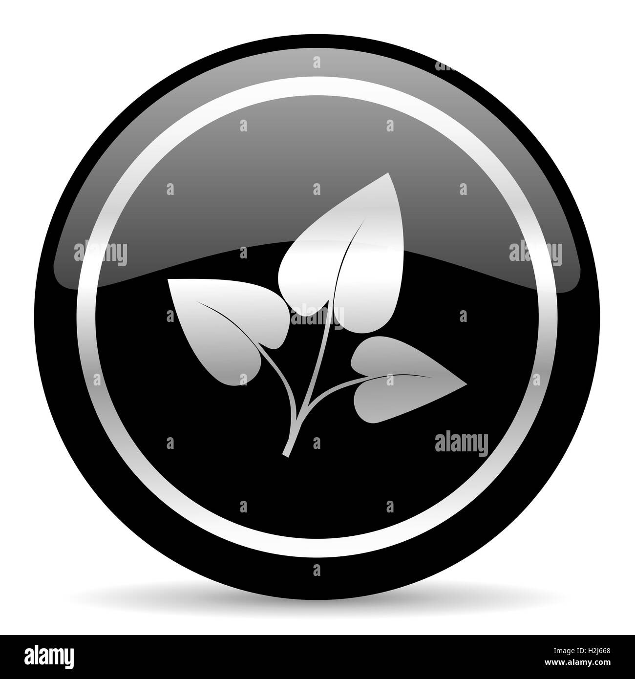 Leaf recycling icon Black and White Stock Photos & Images - Alamy