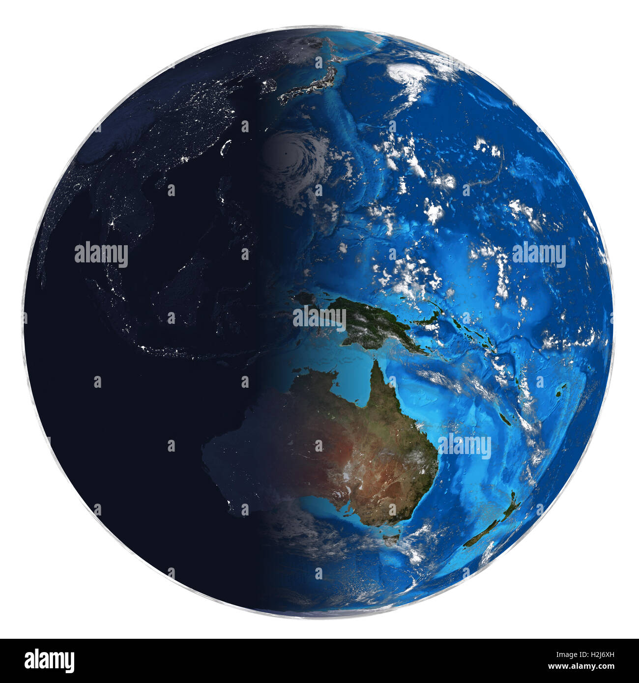 Photorealistic Earth. Day and night Stock Photo - Alamy